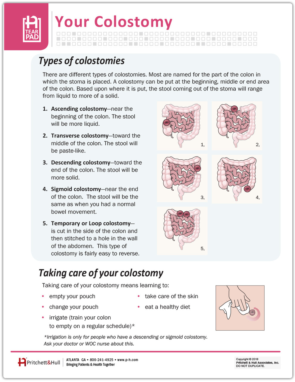 Your Colostomy Tearpad 50 Sheets Per Pad Pritchett And Hull