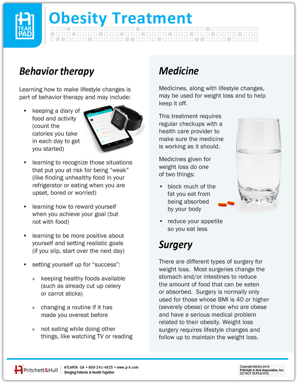 Obesity Treatments Tearpad 50 Sheets Per Pad Pritchett And Hull