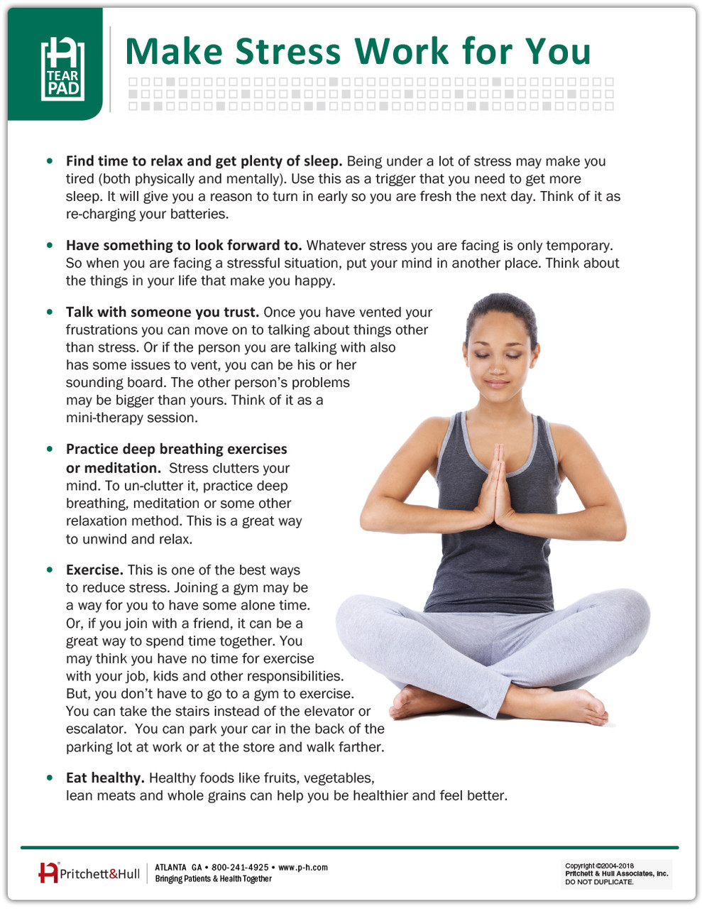 Stress Management Quiz Tearpad - Pritchett and Hull