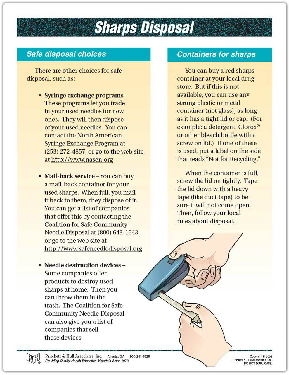 Sharps Disposal - Pritchett and Hull