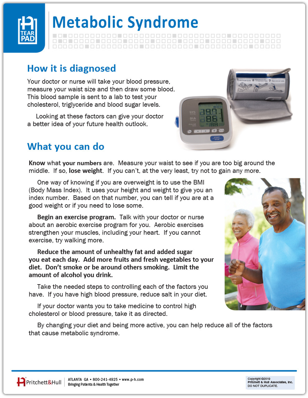 Metabolic Syndrome Tear Sheet Pritchett And Hull
