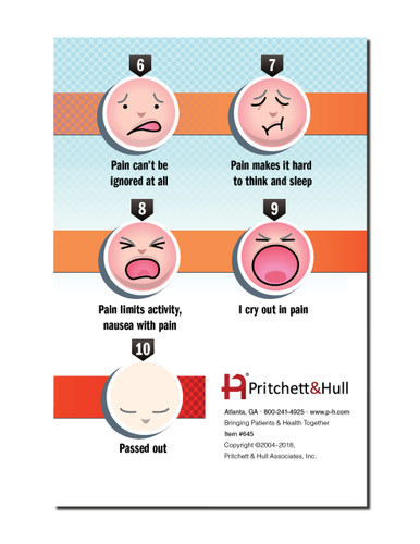 Pain Scale Cards-Pocket Size (4 x 6 inches) Packet of 10 cards ...