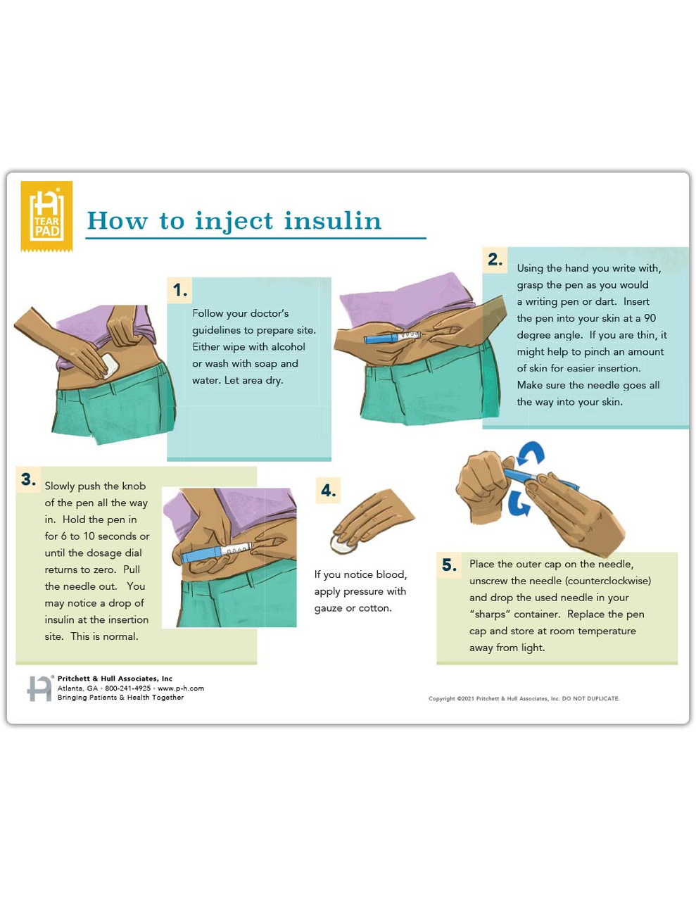Insulin Pen Injections: Using a Disposable Pen Tearpad (50 Sheets per ...
