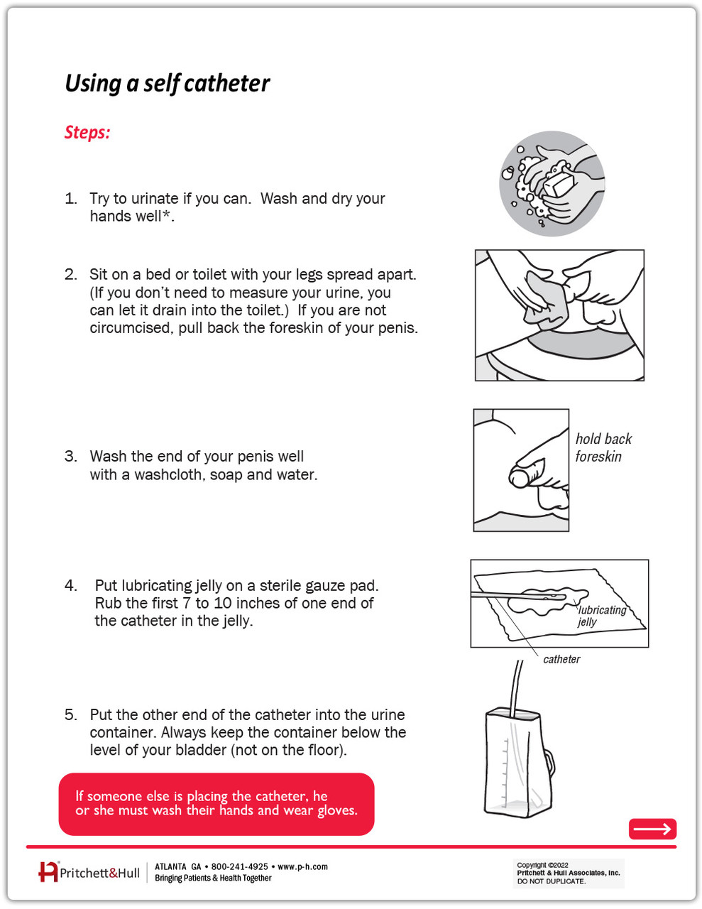 Men's Self Catheter Care Tearpad (50, 4-sided handouts per pad ...