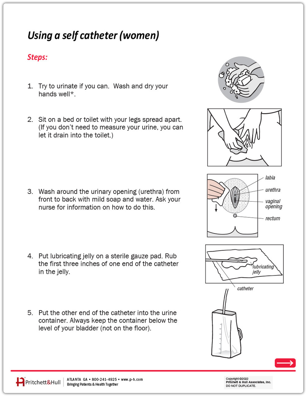 Women's Self Catheter Care Tearpad (50, 4-sided handouts per pad ...