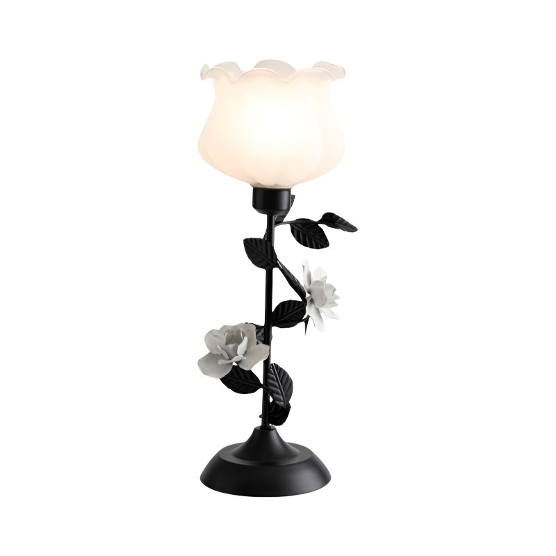GEORGINA Glass / Acrylic Flower Table Lamp for Study, Bedroom & Living ...