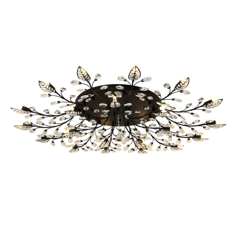 KEITH Metal Flower Ceiling Light Crystal Modern Style