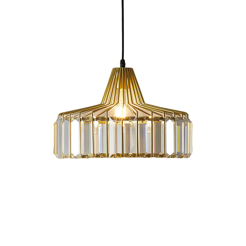 Horizon-Lights American LED Pendant Light Metal Frame Crystal Shade ...