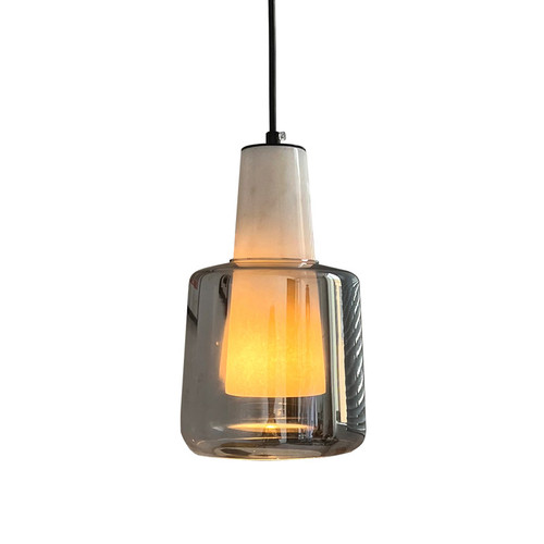 Modern LED Pendant Light Marble Lamp Body Glass Lampshade Bedroom ...
