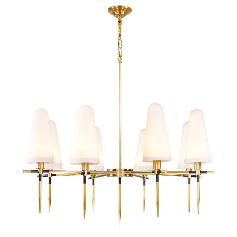 KAMAR Brass Chandelier Light for Bedroom, Living & Dining Room - Nordic ...