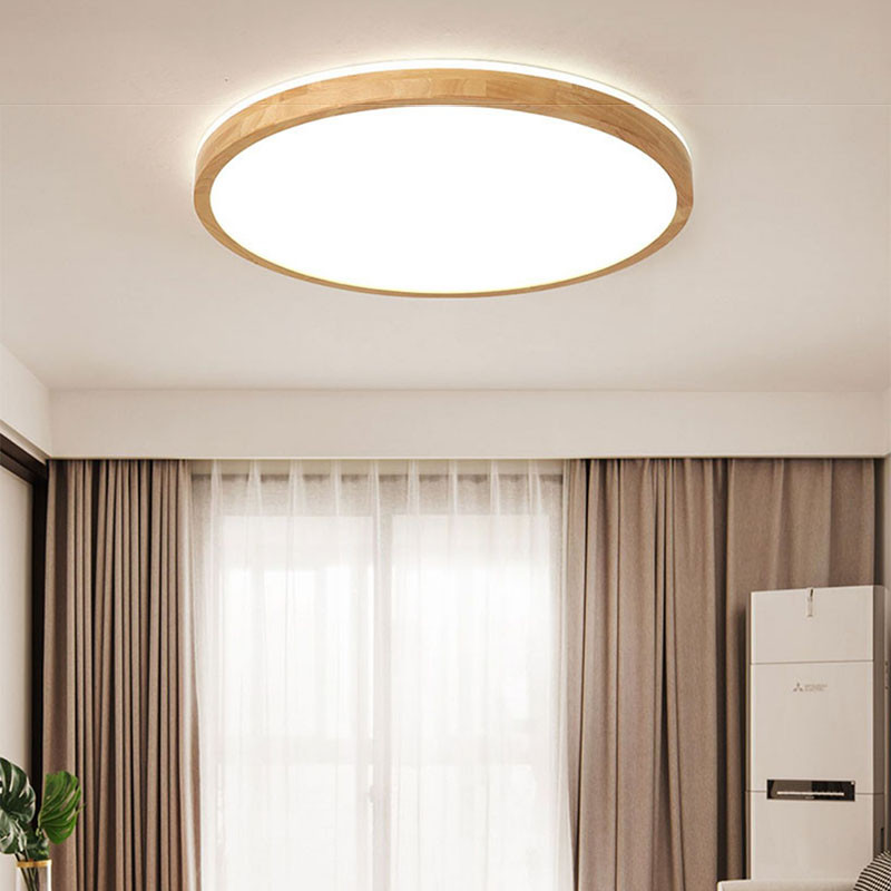 GOMER, Dimmable, Wood Ceiling Light for Study, Living Room & Bedroom ...