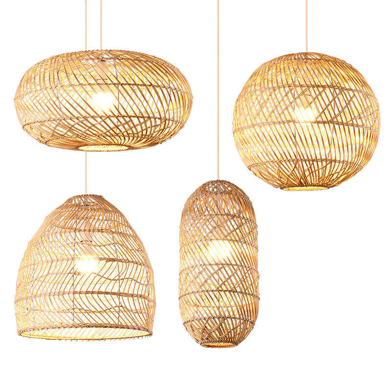 FAYE Rattan Pendant Light for Bedroom, Living Room & Dining - Pastoral ...