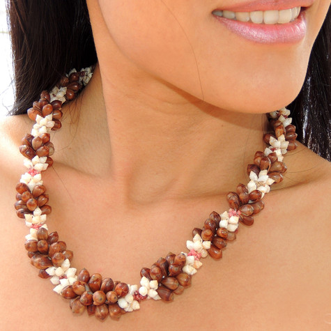 Poleho, Momi & Kahelelani Shell Lei - ShellsHawaii.com