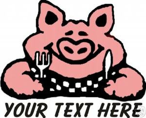BBQ Pork Pig Restaurant Personalize Vinyl Sign Decal - Harbour Signs