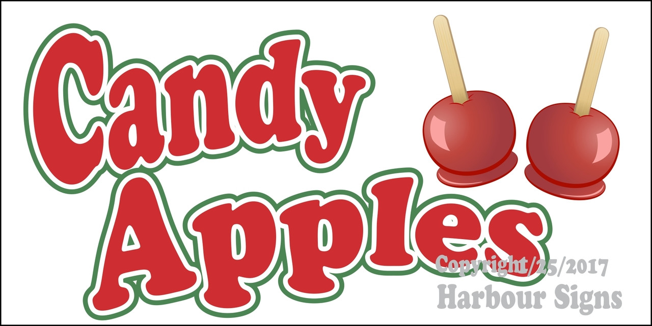 Candy Apples Food Concession Vinyl Decal Sticker Harbour Signs