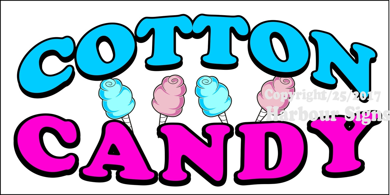 Cotton Candy Food Concession Vinyl Decal Sticker Harbour Signs