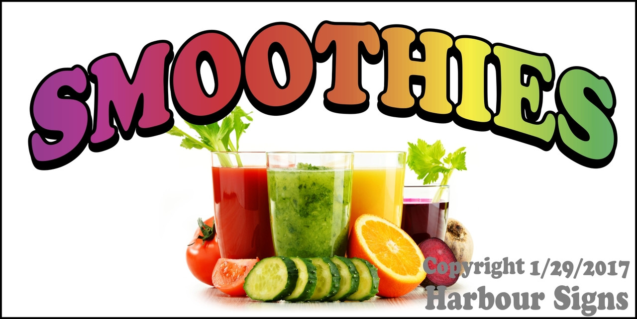 Smoothies Drinks Fruit Food Concession Vinyl Decal Sticker Harbour Signs
