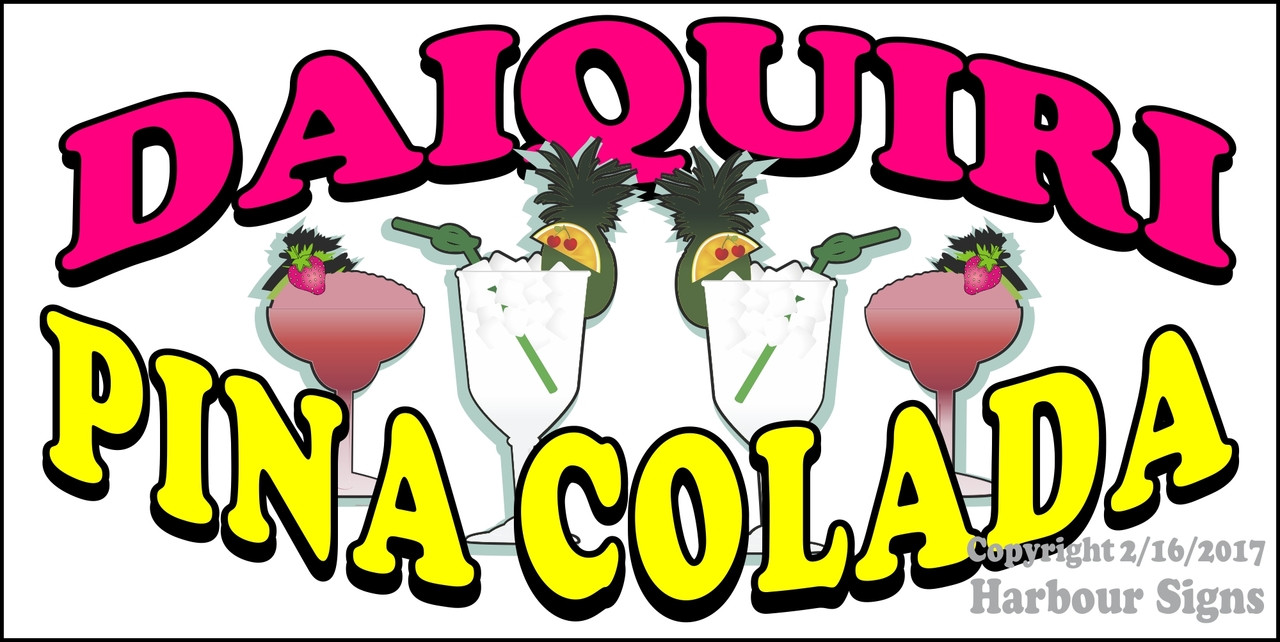 Daiquiri Pina Colada Drinks Food Concession Vinyl Decal Sticker