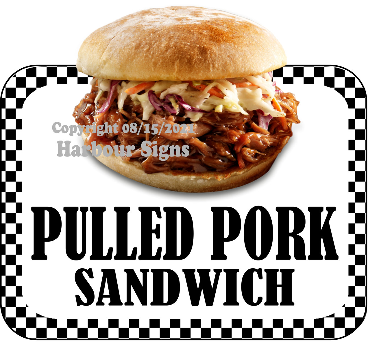 BBQ Pulled Pork Sandwich Food Concession Vinyl Decal Sticker