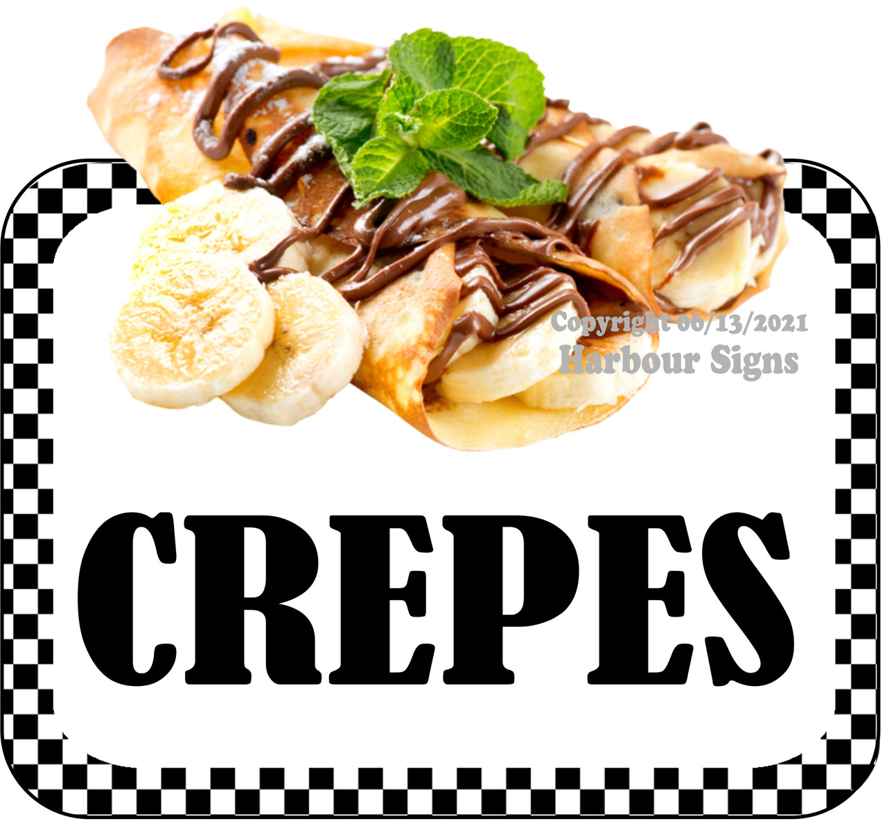 Crepes Decal Food Truck Concession Vinyl Sticker Sweet Savory