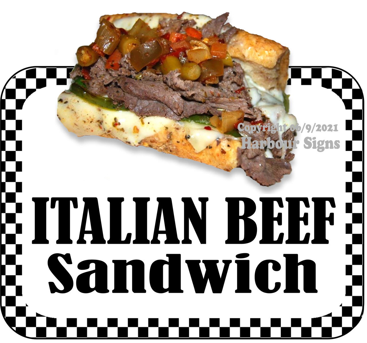 Italian Beef Sandwich Decal Food Truck Concession Vinyl Sticker