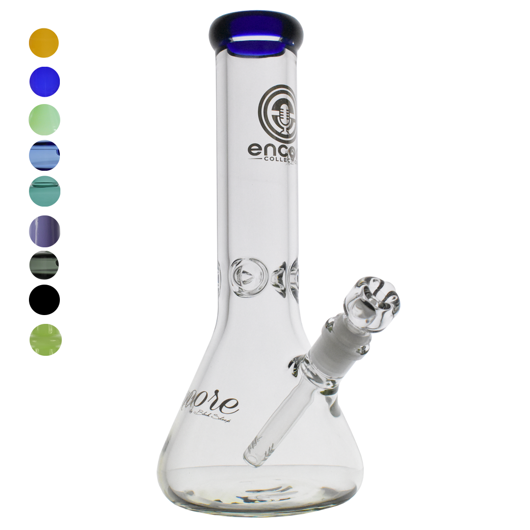 Encore 14" 50x9mm Glass Bong Beaker With Colored Lip - Shatter Kitchen