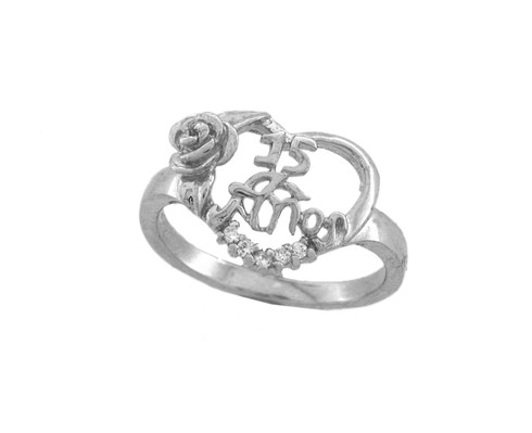 Quinceanera Ring Sterling Silver