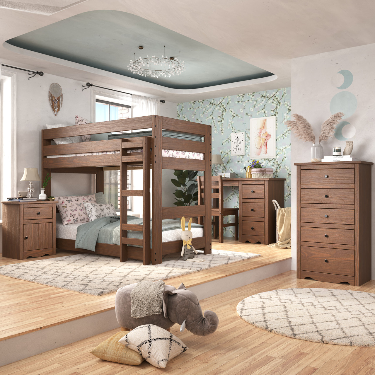 Farmhouse Solid Pine Twin XL Bunk bed