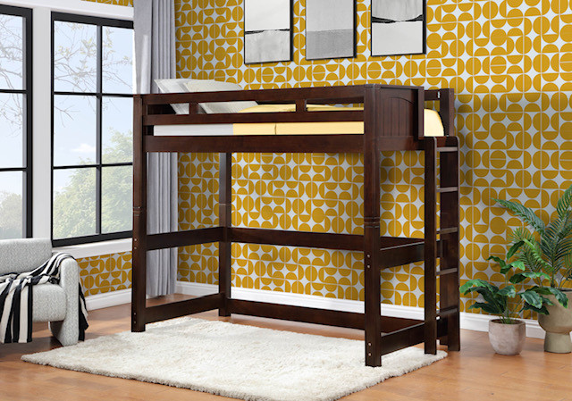 Full XL Loft Bed w/ Straight Ladder on End - Adults Loft Bed
