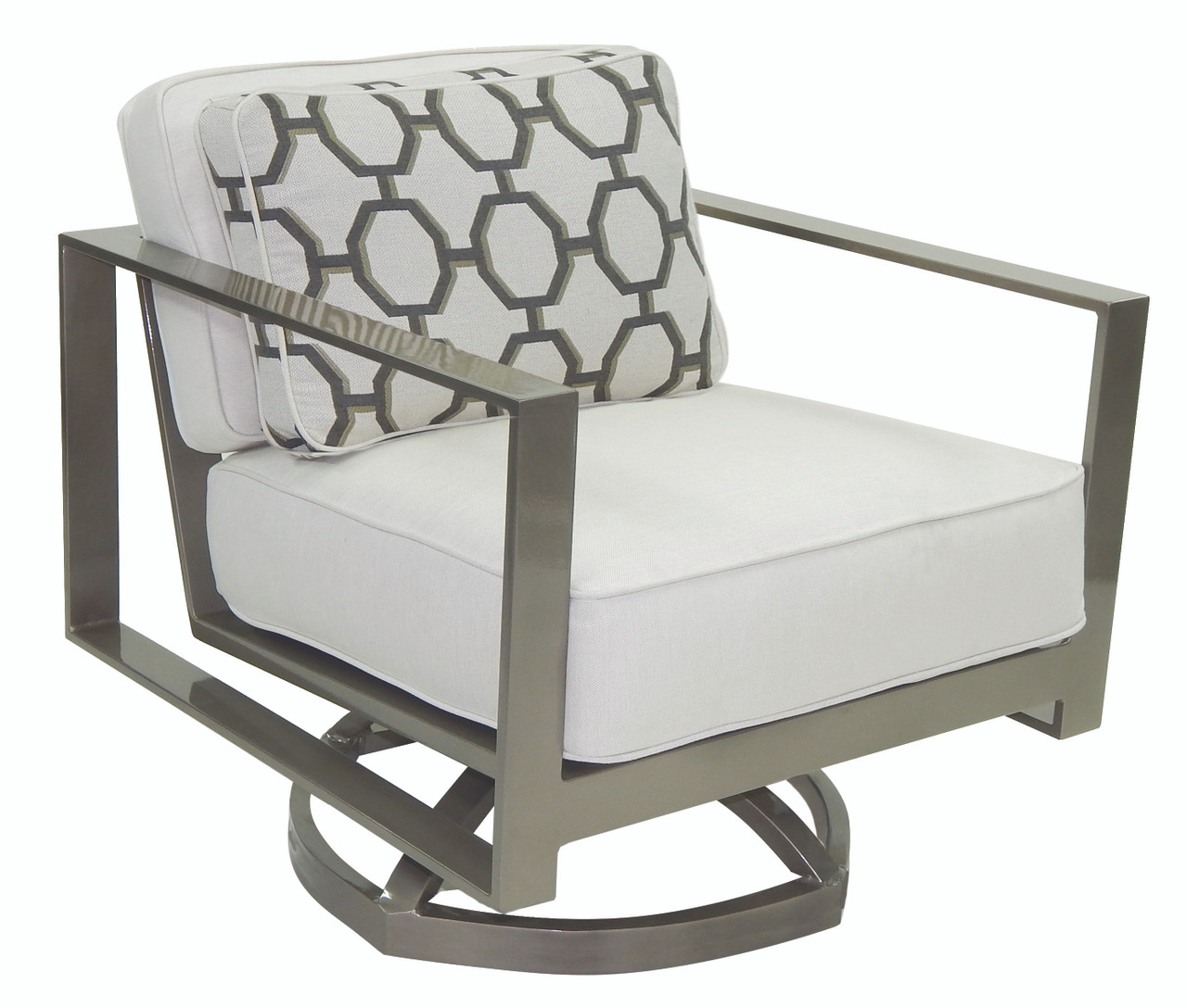 Castelle Park Place Cushioned Lounge Swivel Rocker w/Accent Pillow ...