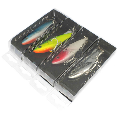 Chomp Blade Pro Vibe Lures 30g X 4 Colours BKK Treble Hooks Flasher Tail