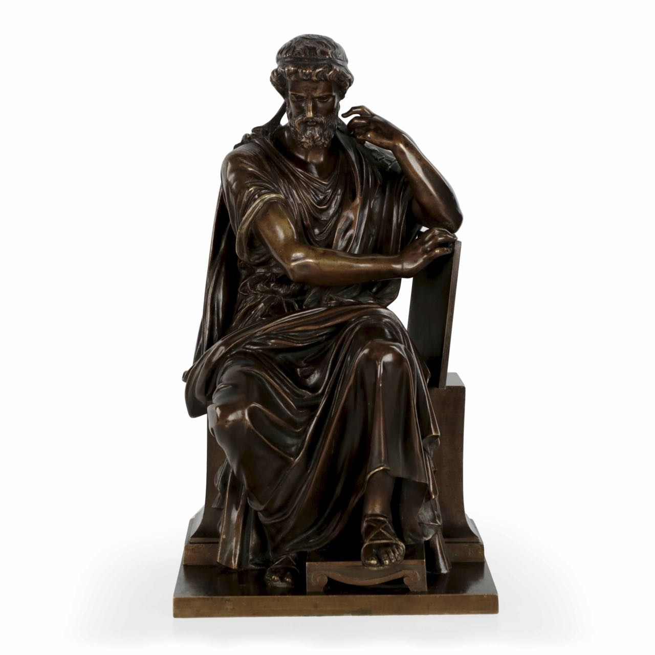 Bronze Sculpture of Zeno of Elea by Eugene Laurent (French, 1832-98)