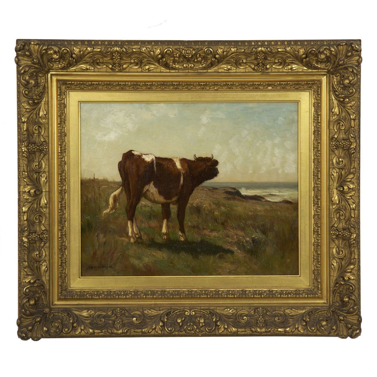 "A Young Cow", oil on canvas | John Carleton Wiggins