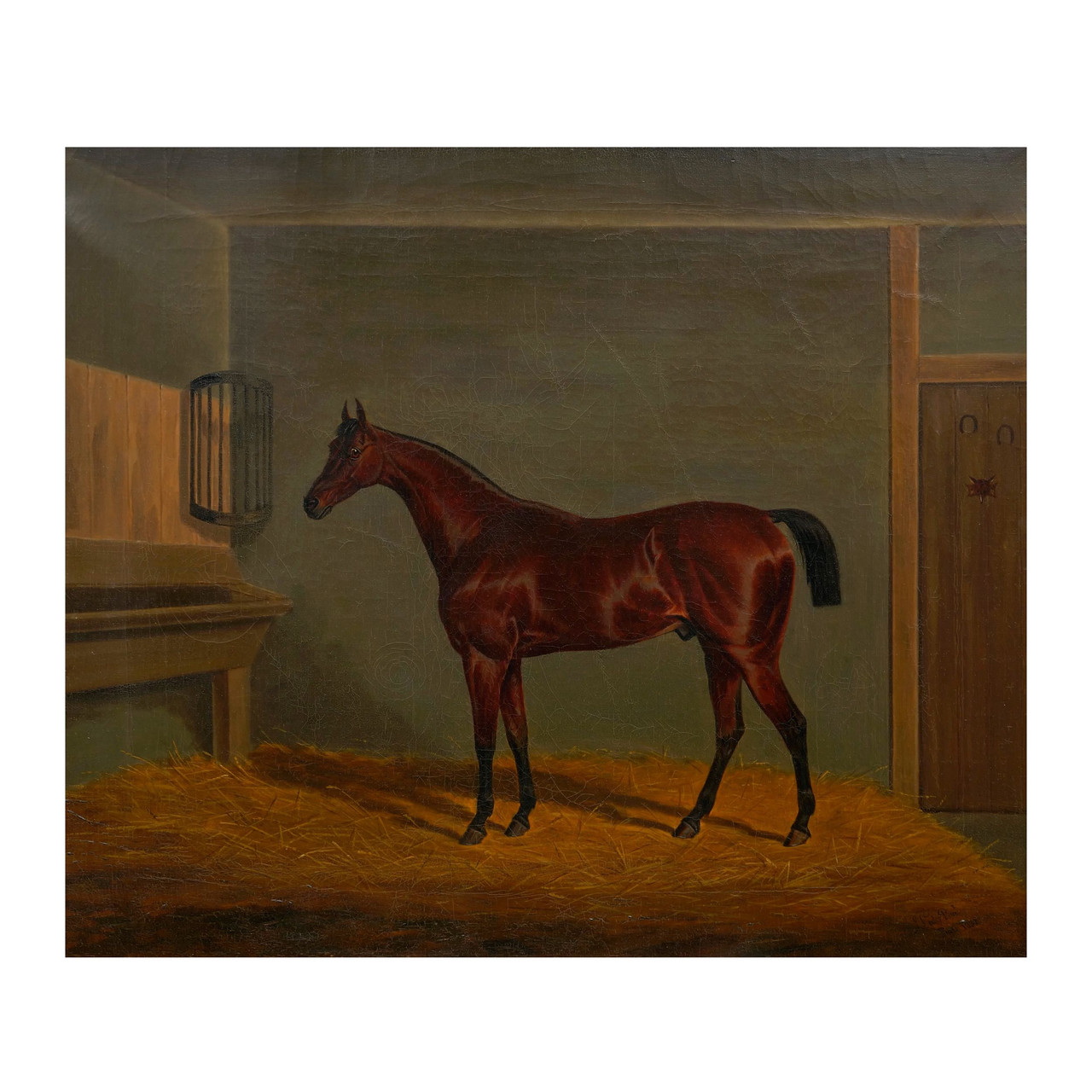 "A Bay Racehorse in Stable" (1832), oil painting | James Loder (England ...