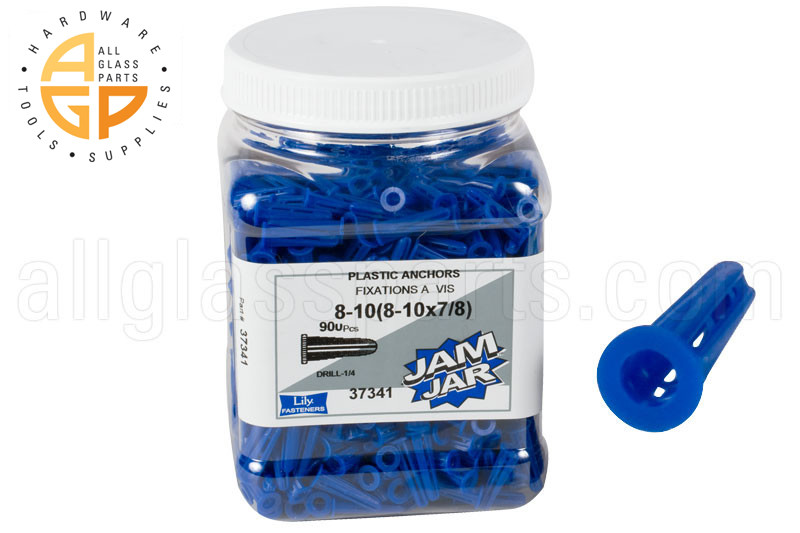 Blue Plastic Screw Anchors No. 8 900 Qty | All Glass Parts