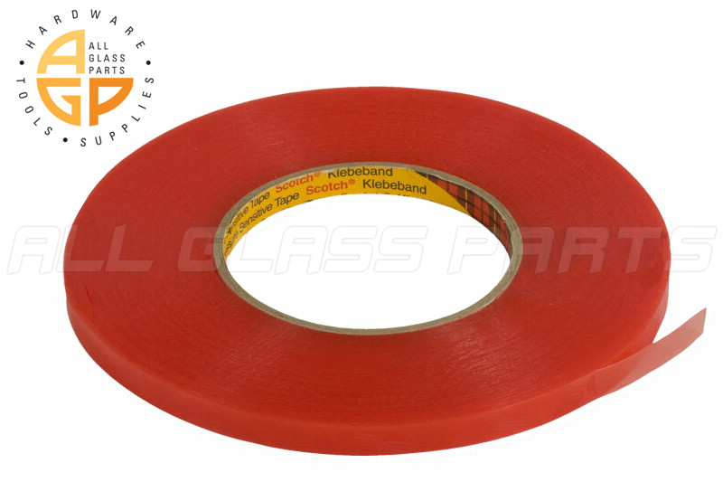Mirror Trim Tape Double Sided Clear with Red Backing