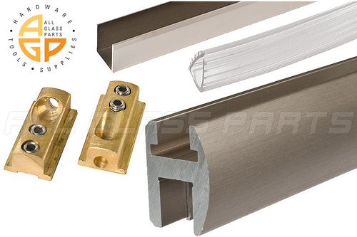 Euro Header Kit 98" Brushed Nickel | All Glass Parts