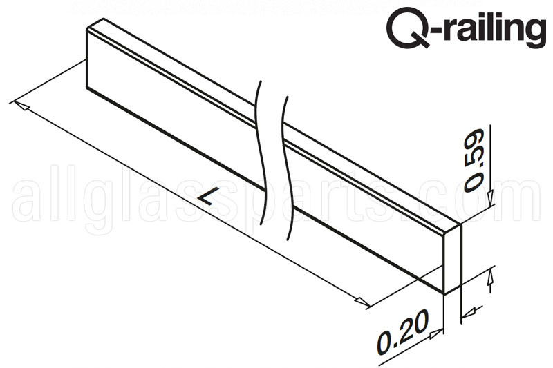 Square Line Crossbar 15mm X 5mm 16.4' S/L - 5000mm