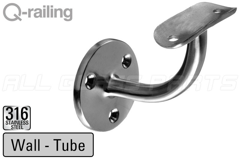 Q-Line Handrail Bracket Wall Mount To 38.1mm Round Outdoor