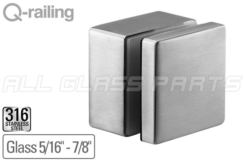 Easy Glass Glass Adapter Single Square Glass 5/16'' - 7/8''