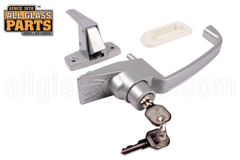 Push button Lock - Keyed Silver | All Glass Parts