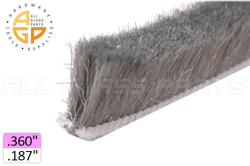 Pile Weatherstripping .360" ~23/64" Pile Grey