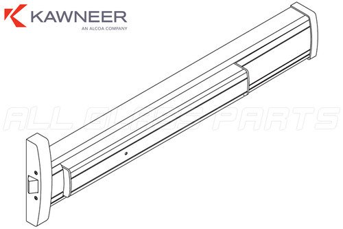 Rim Exit Device Length 42" Aluminum | All Glass Parts