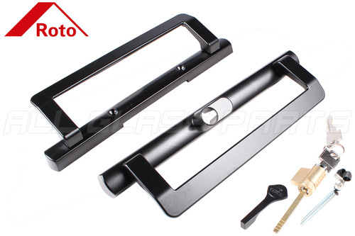 Sliding Patio Door Handle Roto Black | All Glass Parts