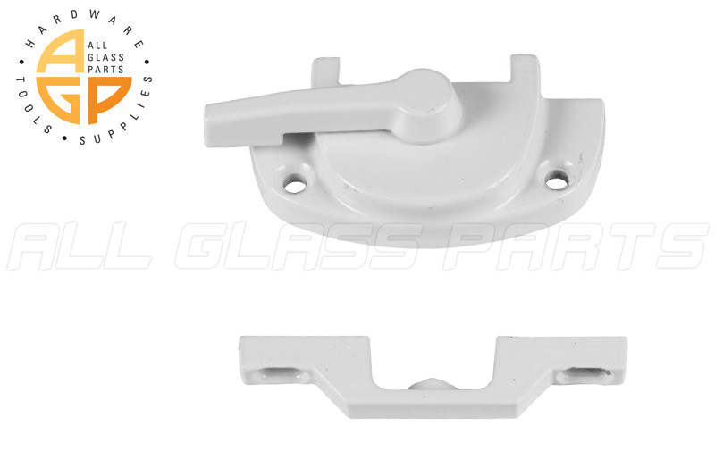 Window Lock & Keeper Left White | All Glass Parts