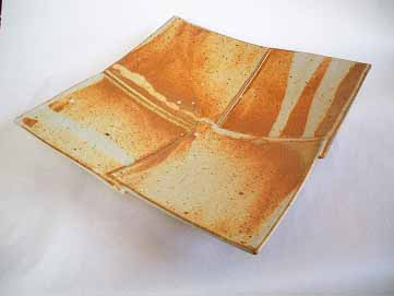 Handmade pottery square serving dish - Butternut | GiftedPottery.com
