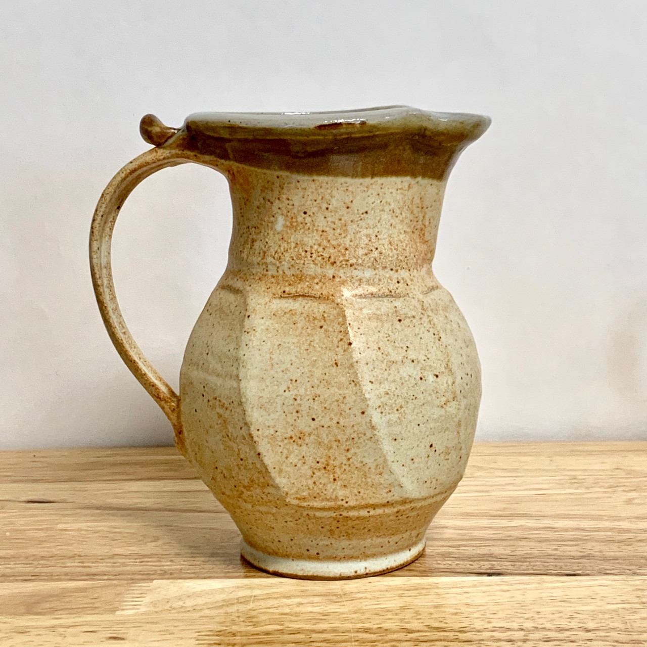 Handmade Pottery Pitcher Rust Sand Cream Glaze