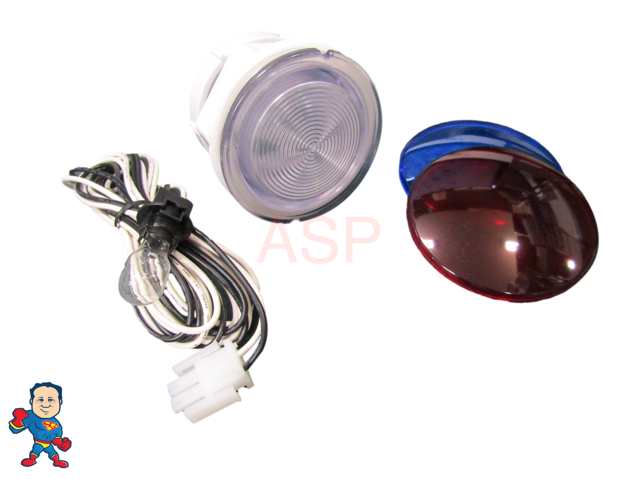 Spa Hot Tub Light Lens 3 1/4" Replacement Kit with Wire & Bulb 2 5/8 ...