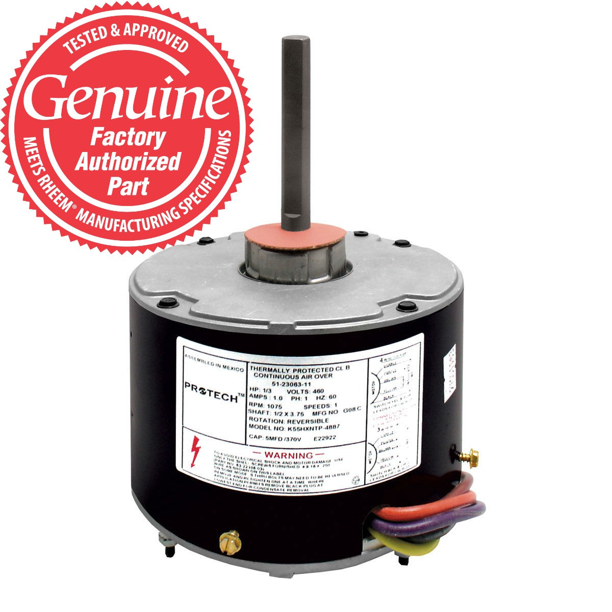 Condenser Motor 1/3 HP 1075 RPM 1 SPD 460/1/60 - Climatedoctors
