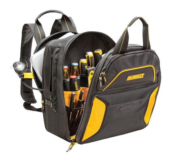 DeWalt 33-Pocket Lighted USB Charging Tool Backpack - Climatedoctors
